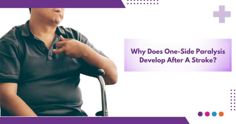 Why does one-side paralysis develop after a stroke